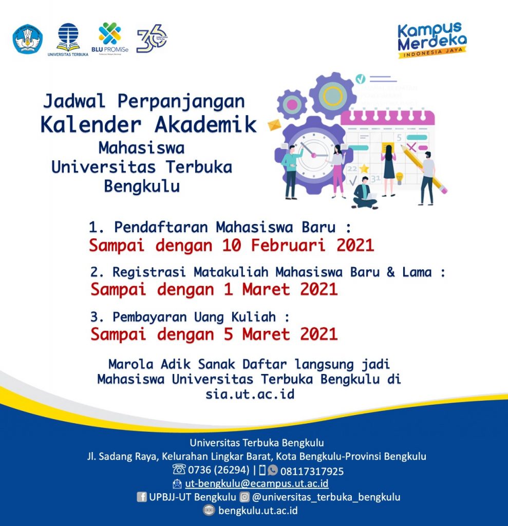 Jadwal Perpanjangan Kalender Akademik Universitas Terbuka Bengkulu - UT Bengkulu