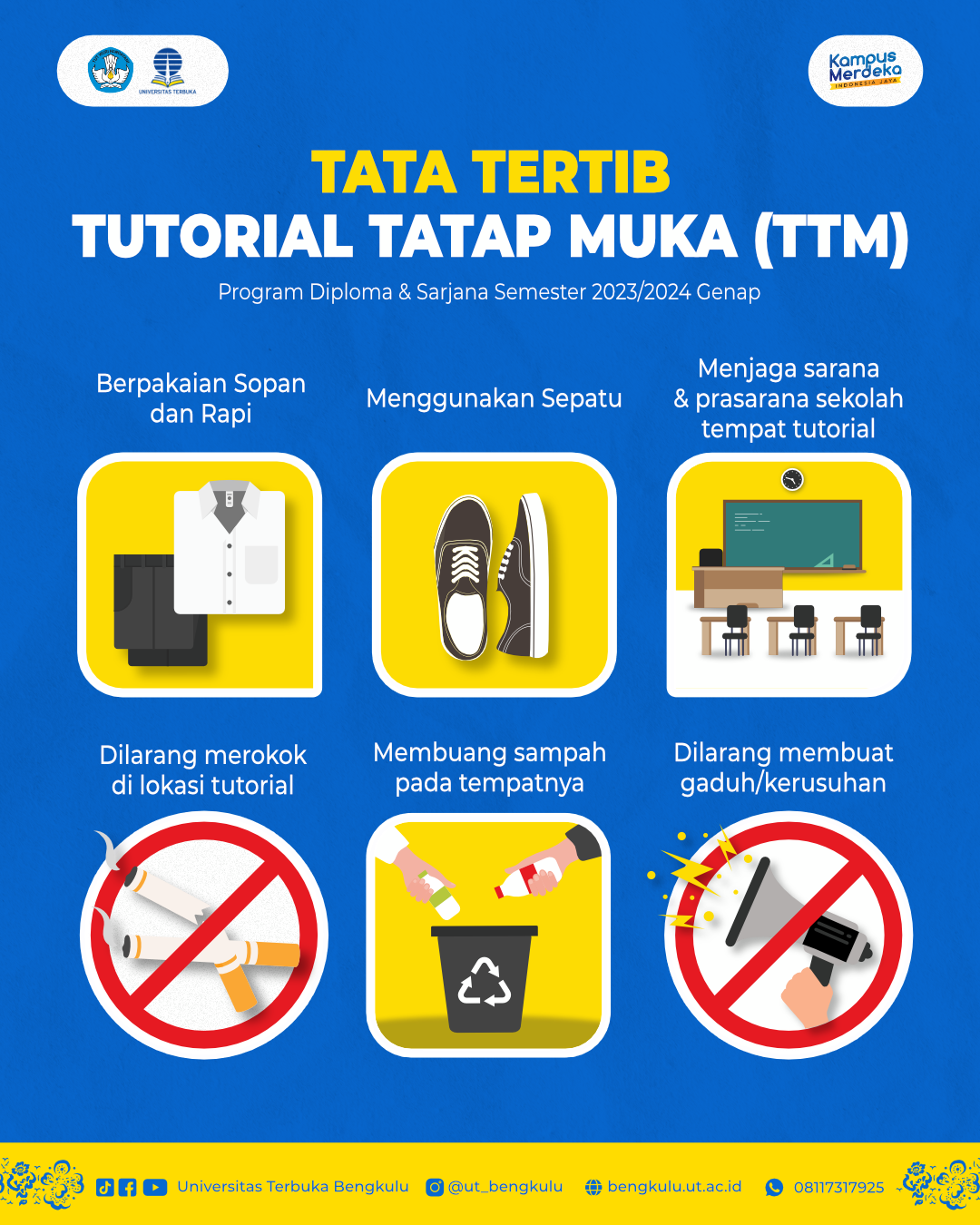 Jadwal TTM/TUWEB Semester 2024/2025 Ganjil - UT Bengkulu
